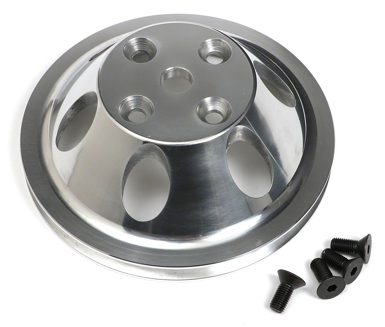 Ecklers Water Pump Pulley; 1-Groove; Polished Aluminum (69-85 Small ...