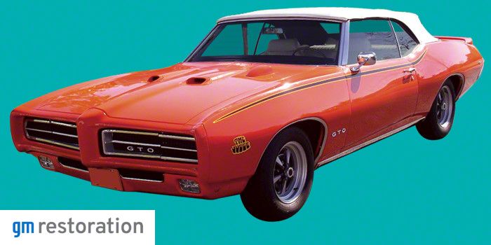 Ecklers Ram Air Hood Scoop Decal; Black (69-70 GTO)