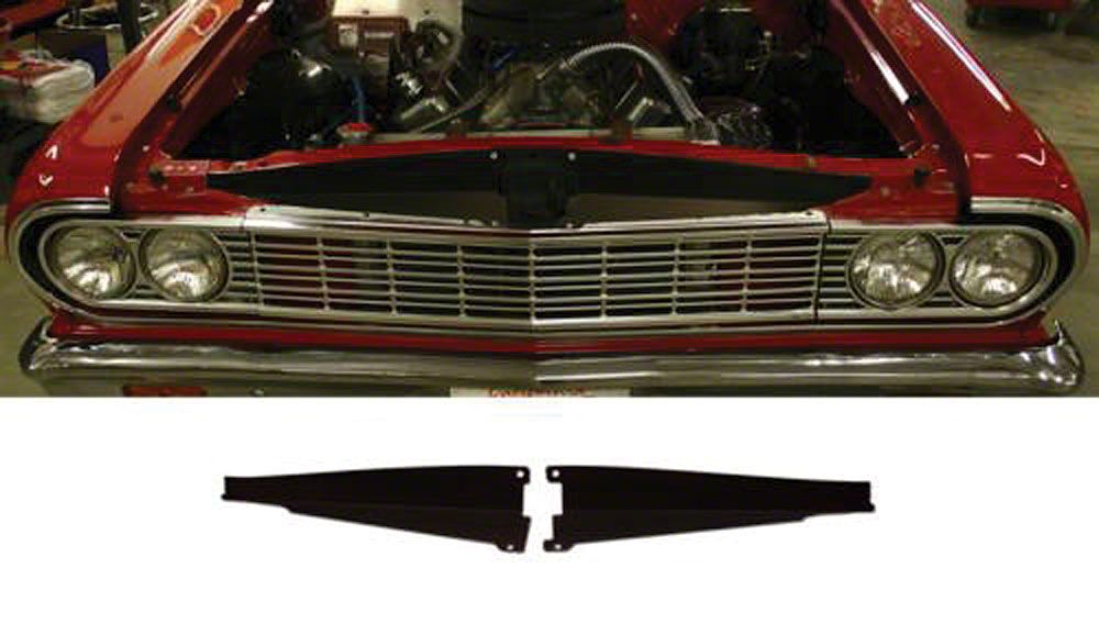 Ecklers Chevelle Core Support Filler Panel, Black Anodized