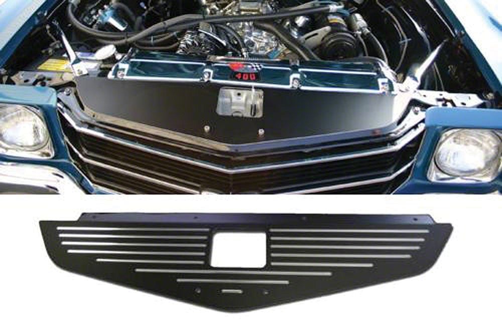 Ecklers Chevelle Core Support Filler Panel, Black Anodized