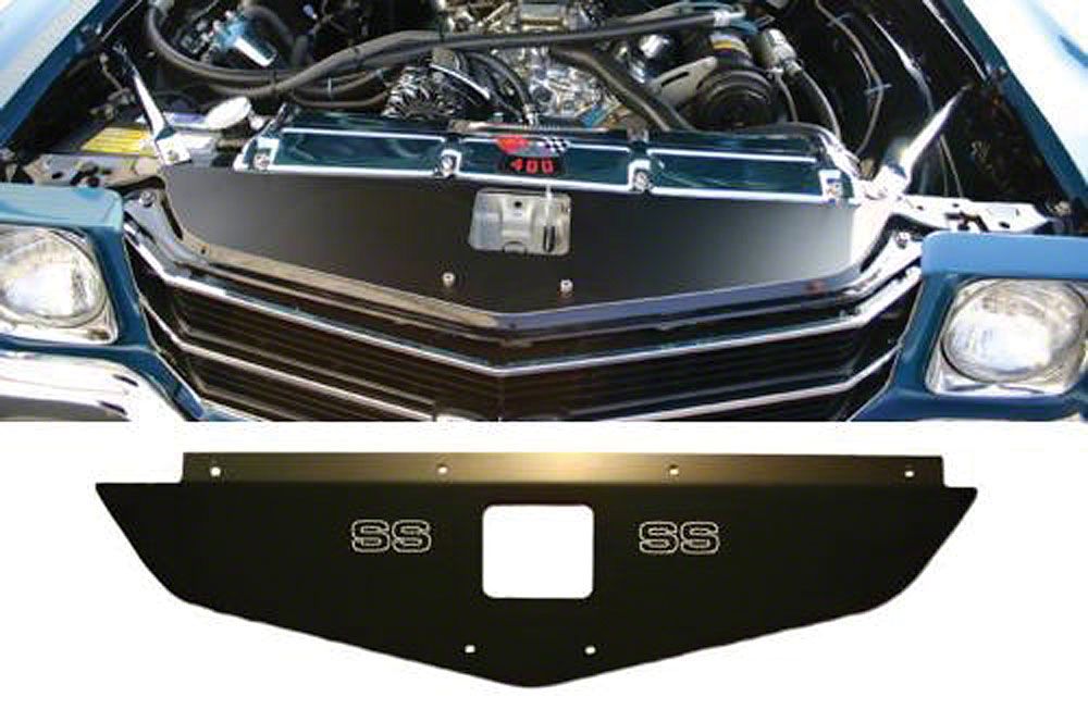 Ecklers Chevelle Core Support Filler Panel, Black Anodized