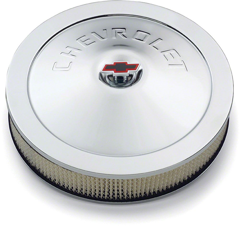 Ecklers Air Cleaner Assembly, Open Element, 14 Diameter, Chrome, With ...