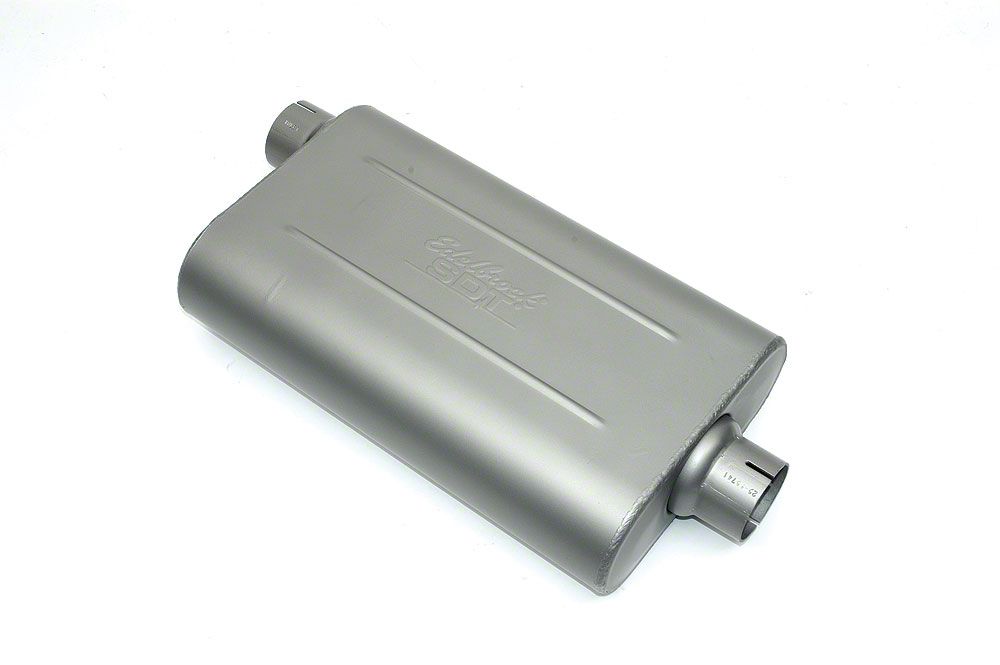 Ecklers Muffler, 2.25, Offset/Center, Edelbrock (64-67 Malibu; 64-72 ...