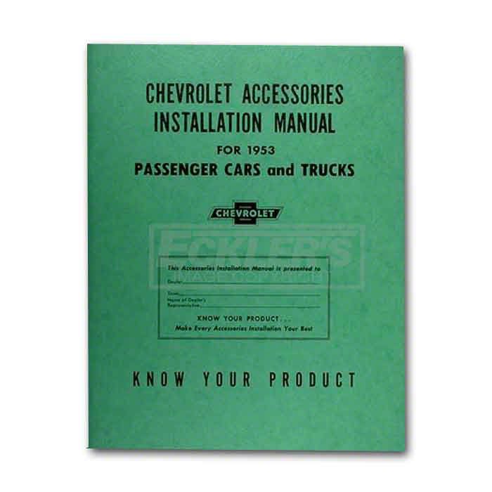 Ecklers Chevrolet Accessories Installation Manual, 1953