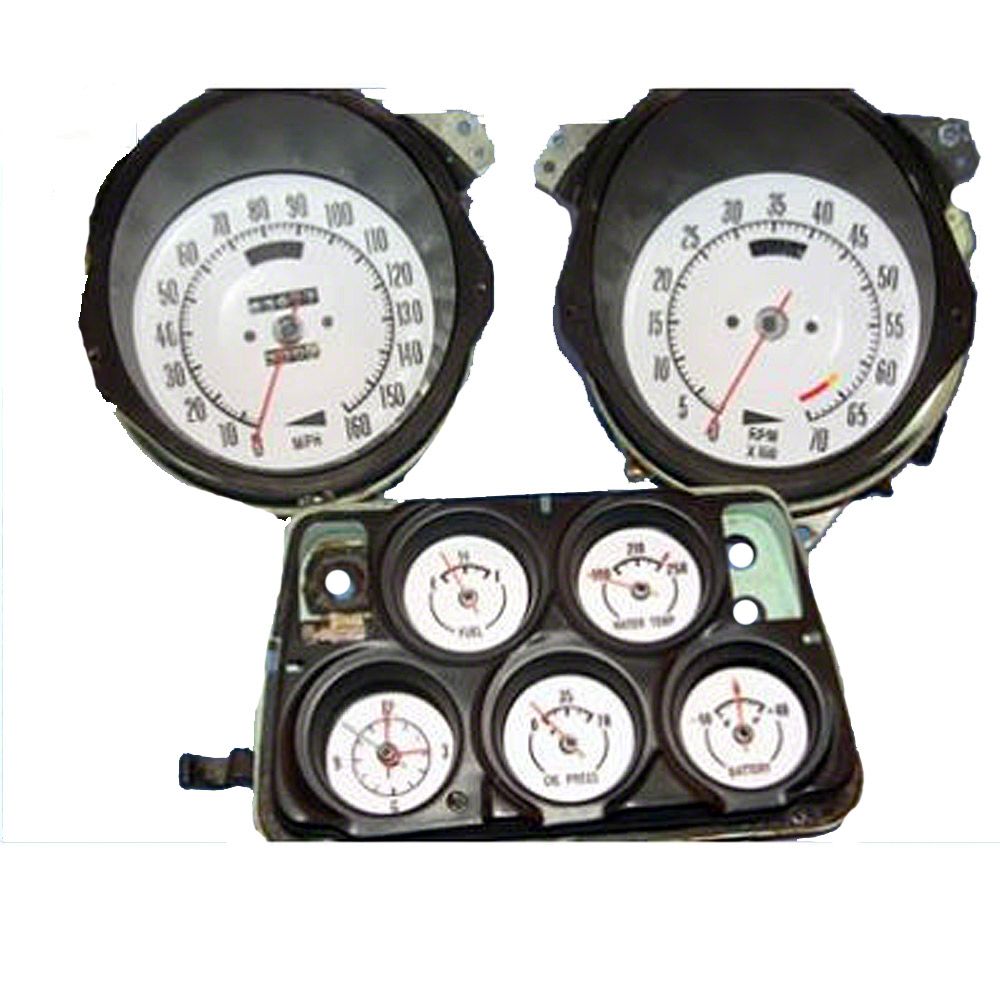 Ecklers White Face Gauges Overlay (68-77 Corvette C3)