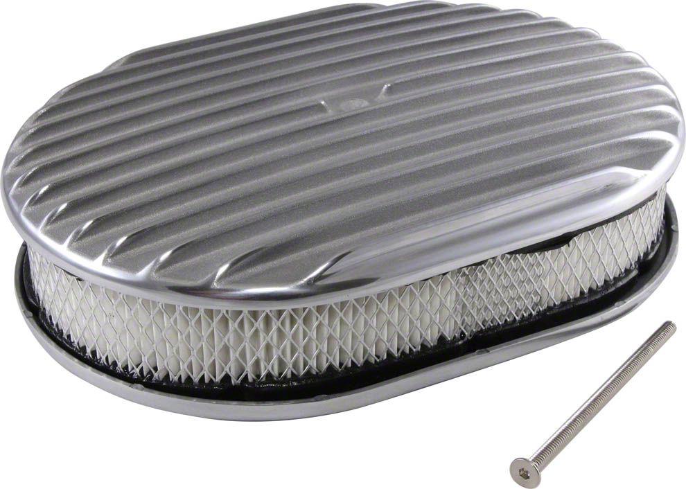 Ecklers Air Cleaner,Full Finned Polished Oval, 12