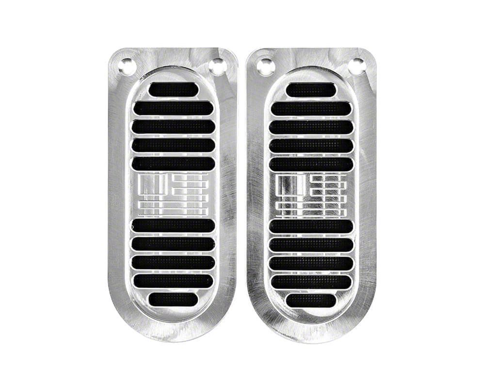 Ecklers Billet Door Jamb Vents with Engraved Flag; Machined Finish (72 ...