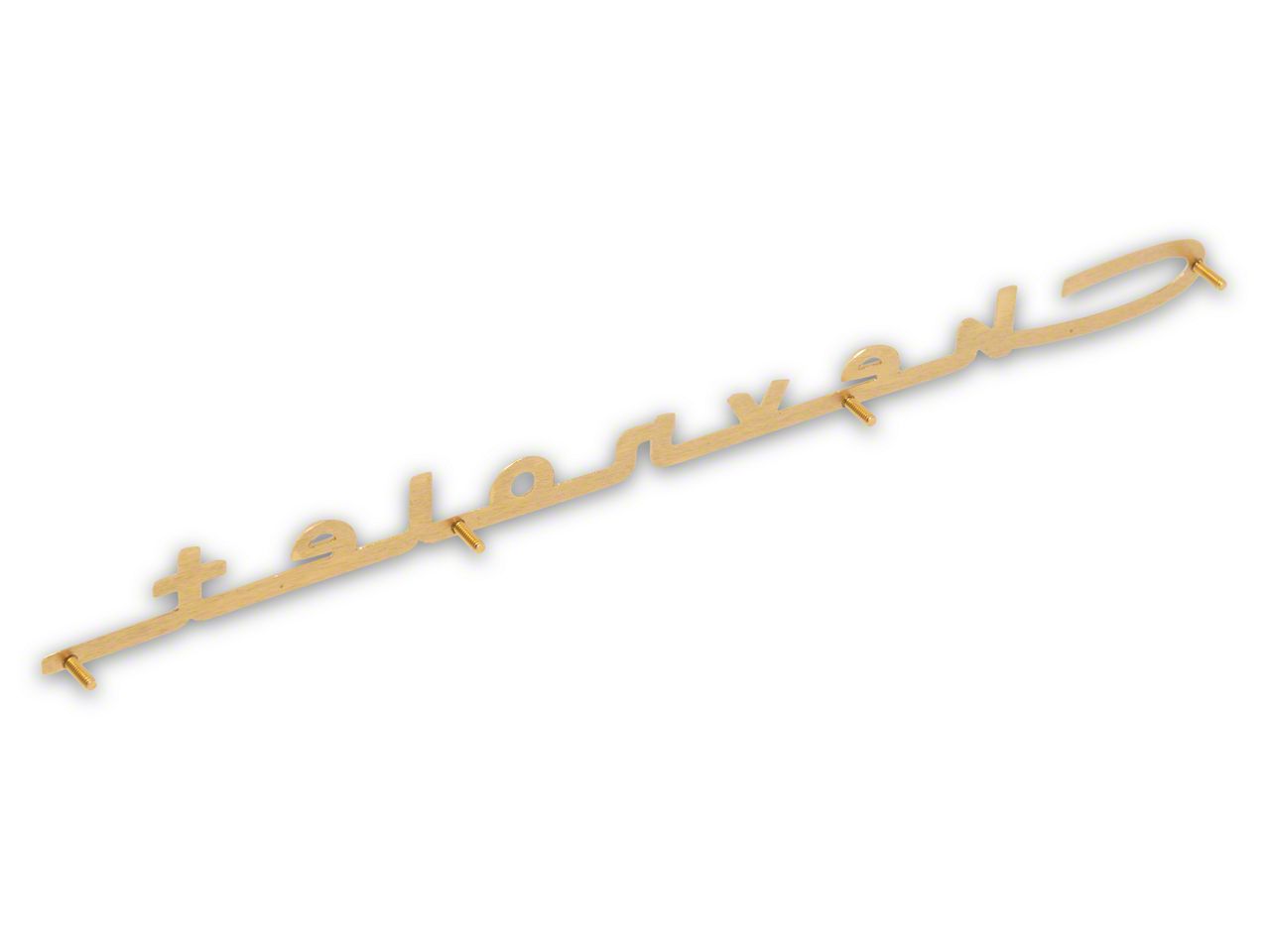 Ecklers Chevrolet Script Emblem; Gold; 13-Inch (1957 Bel Air)