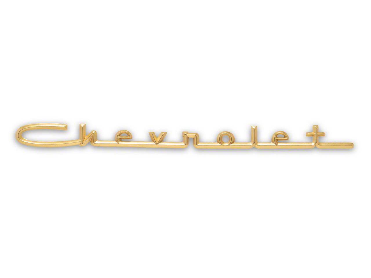 Ecklers Chevrolet Script Emblem; Gold; 13-Inch (1957 Bel Air)