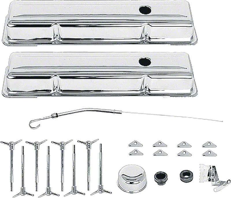Ecklers Low Profile Valve Covers; Chrome (58-72 Biscayne, Brookwood ...