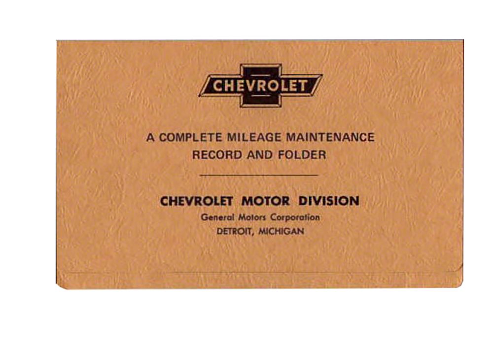 Ecklers Mileage Maintenance & Receipt Records Folder (55-57 Chevy Bel ...
