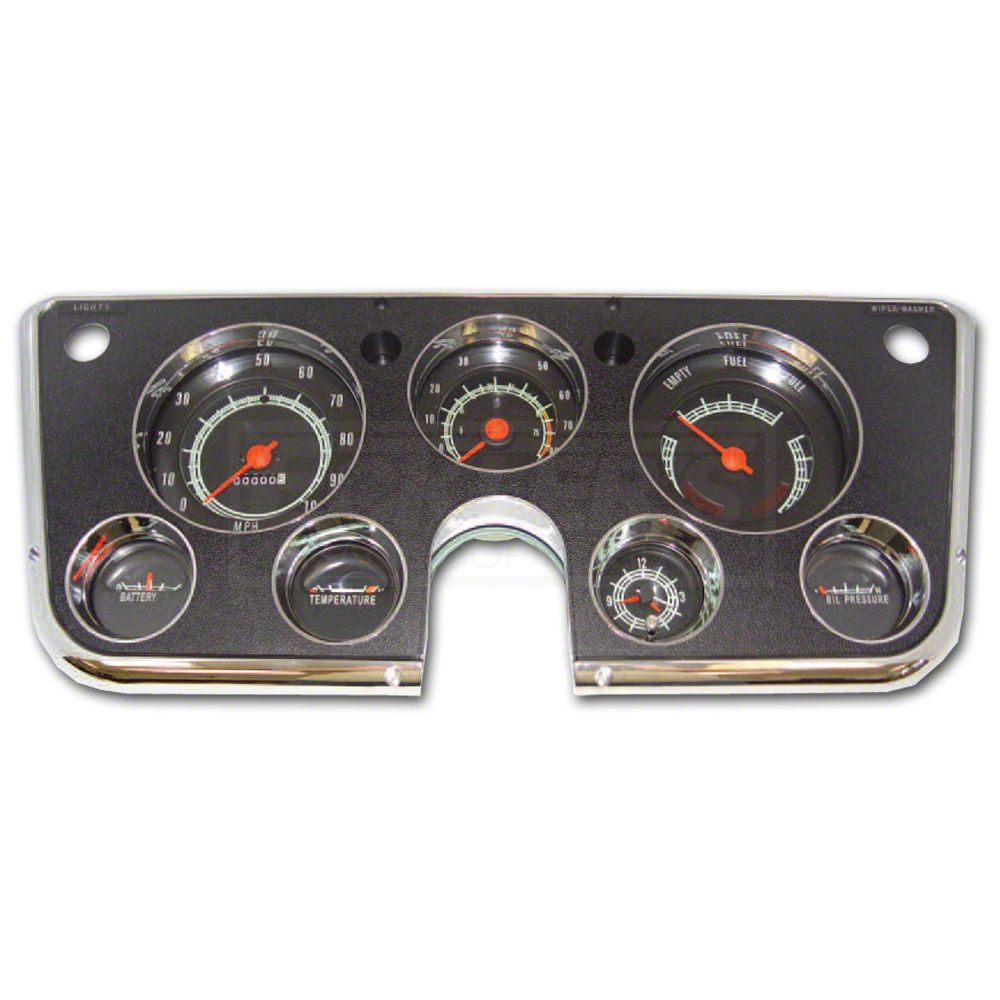 Ecklers Truck Tach & Clock Dash Assy, 5000RPM Tach, 1969-1972