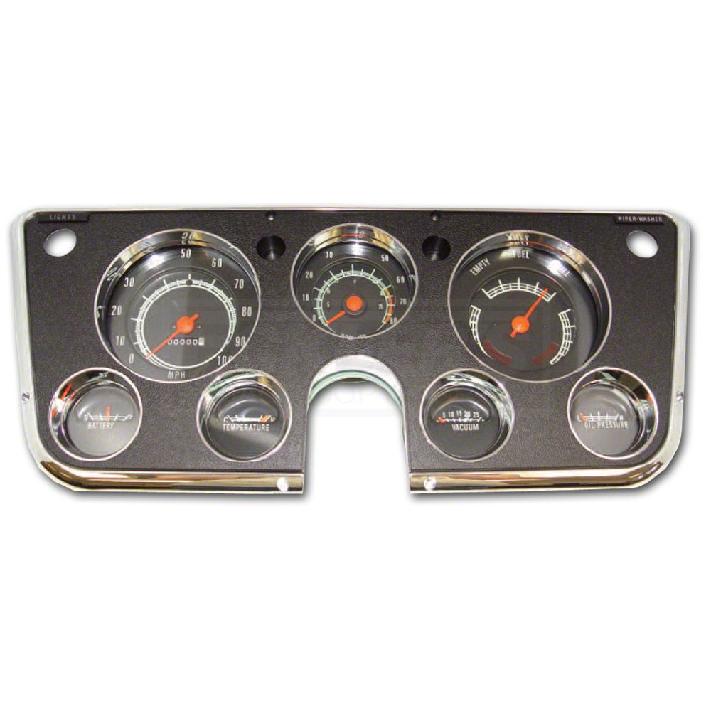 Ecklers Dash Cluster Assembly, With 8000 RPM Tach And Vacuum Gauge (67 ...