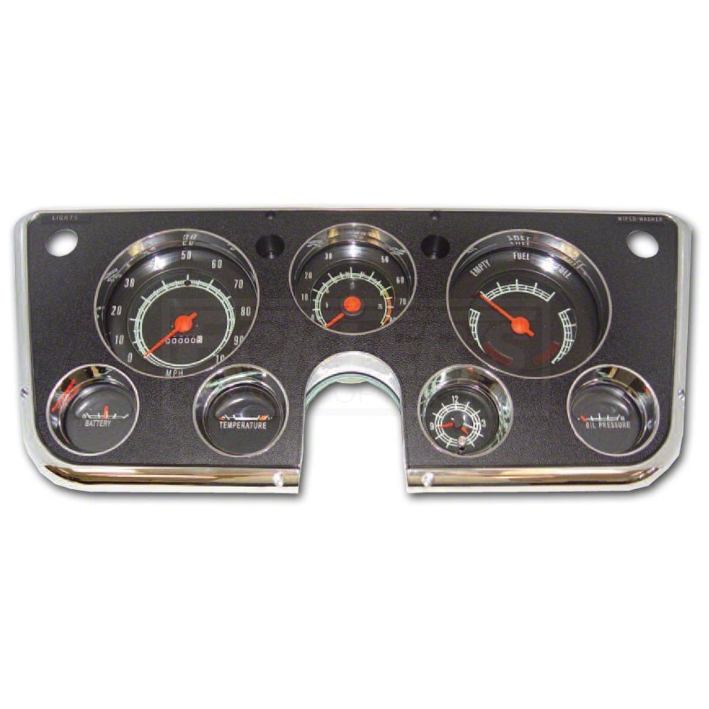 Ecklers Truck Tach & Clock Dash Assy, 8000RPM Tach, 1969-1972