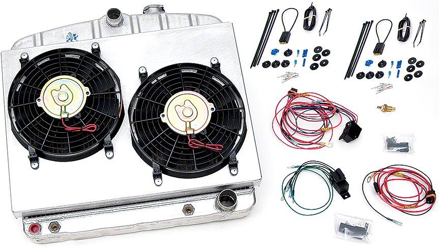 Ecklers Radiator With Electric Fans, 6-Cyl Position, Aluminum (55-56 ...