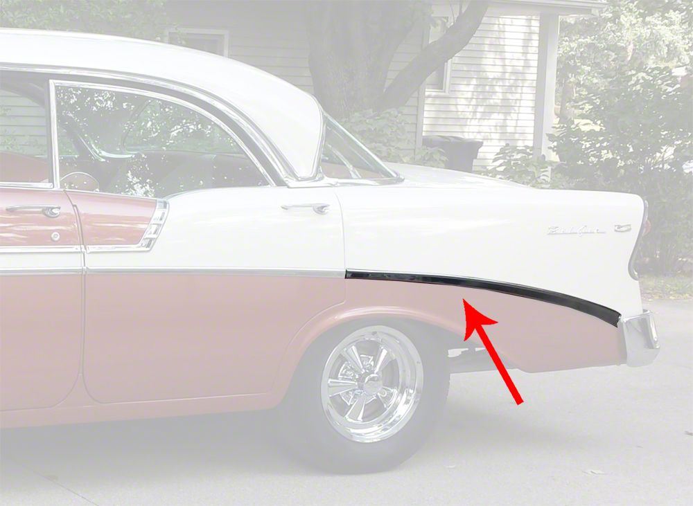 Ecklers Rear Quarter Panel Molding, Left, For 4-Door Hardtop, Show ...