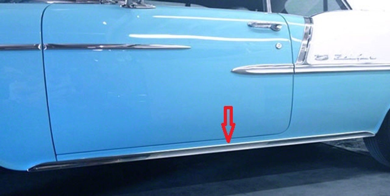 Ecklers Rocker Panel Moldings with Clips (1955 150, 210, Bel Air, Nomad)