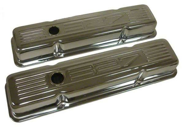 Ecklers Chevy Small Block Chrome Valve Covers With 327 Logo, Tall (58 ...