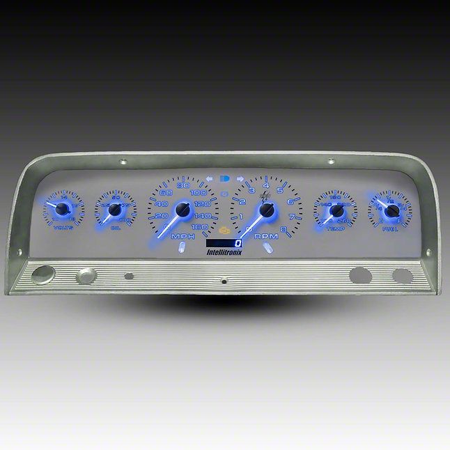 Ecklers Analog Gauge Panel with White Faceplate; Blue (64-66 C10, C20 ...