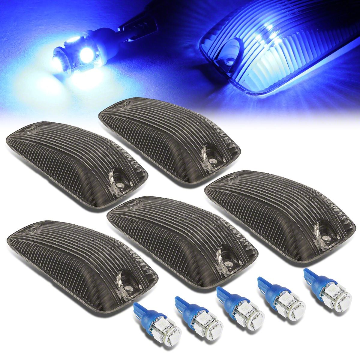 Ecklers Blue LED Cab Lights; Smoke (88-00 C1500, C2500, C3500, K1500 ...