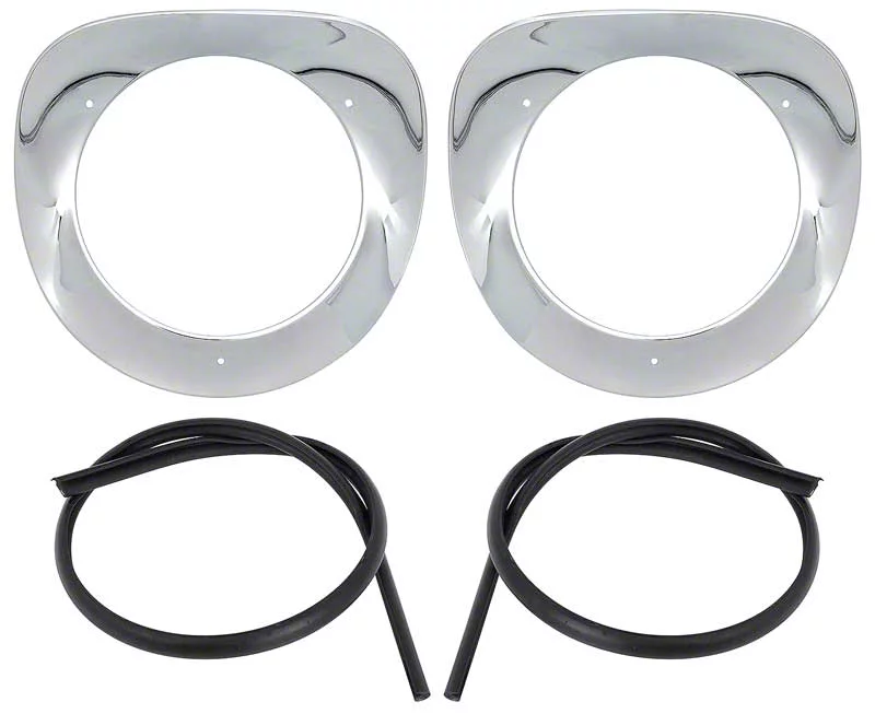 Ecklers Headlight Bezels with Hardware; Chrome (55-57 Chevrolet Truck)