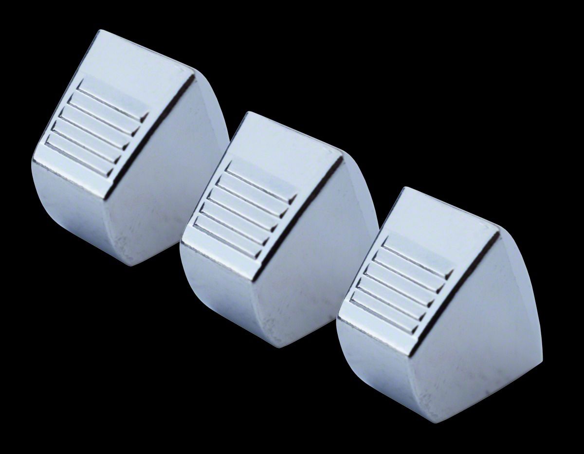 Ecklers Heater Control Knob Set; Chrome (67-72 C/K10; 69-72 Blazer, Jimmy)