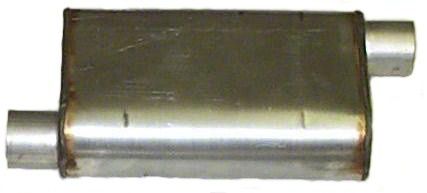 Ecklers HPM Welded Turbo Offset/Center Muffler; 2-Inch Inlet/Outlet ...
