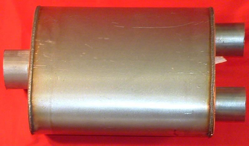 Ecklers HVS Welded Performance Center/Dual Muffler; 3-Inch Inlet/Outlet ...