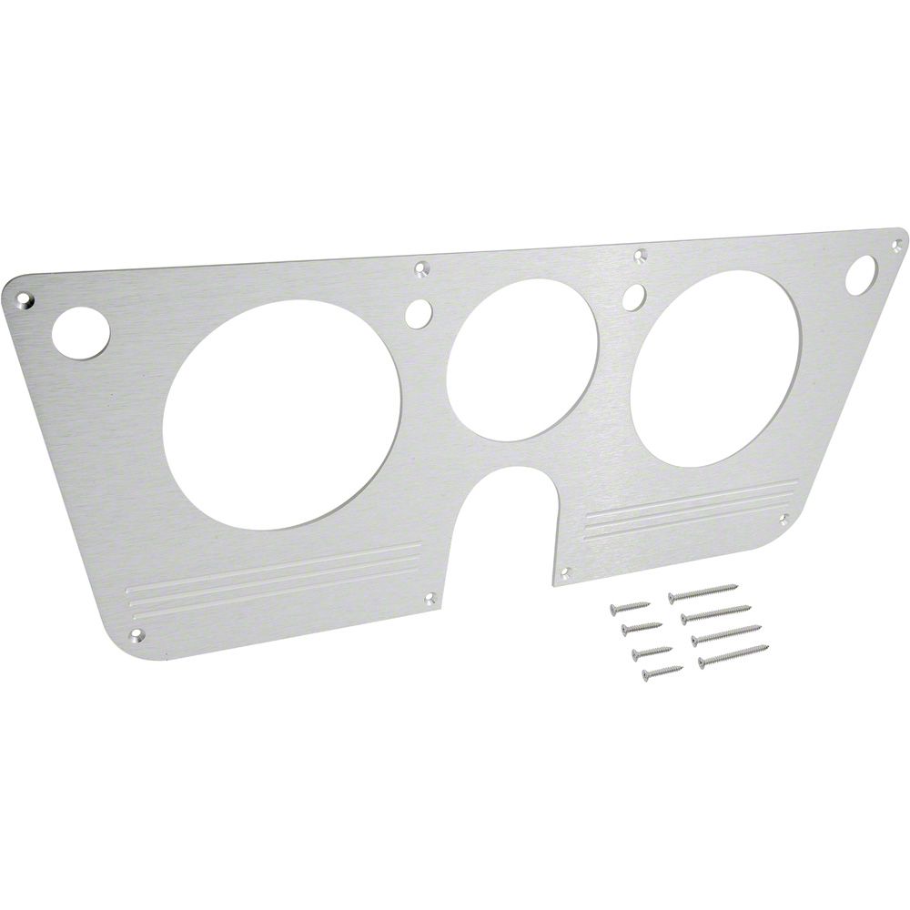 Ecklers Instrument Panel Overlay; 3-Gauge; Brushed (69-72 C10, C20 ...