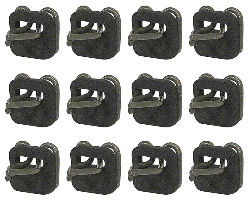 Ecklers Lower Door and Cab Molding Clips; OE-Style; 12-Piece Set (62-66 ...