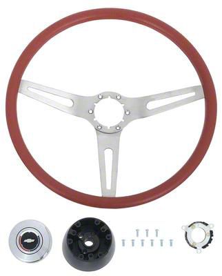Ecklers OE Style Comfort Grip Steering Wheel; Silver and Red (67-72 ...