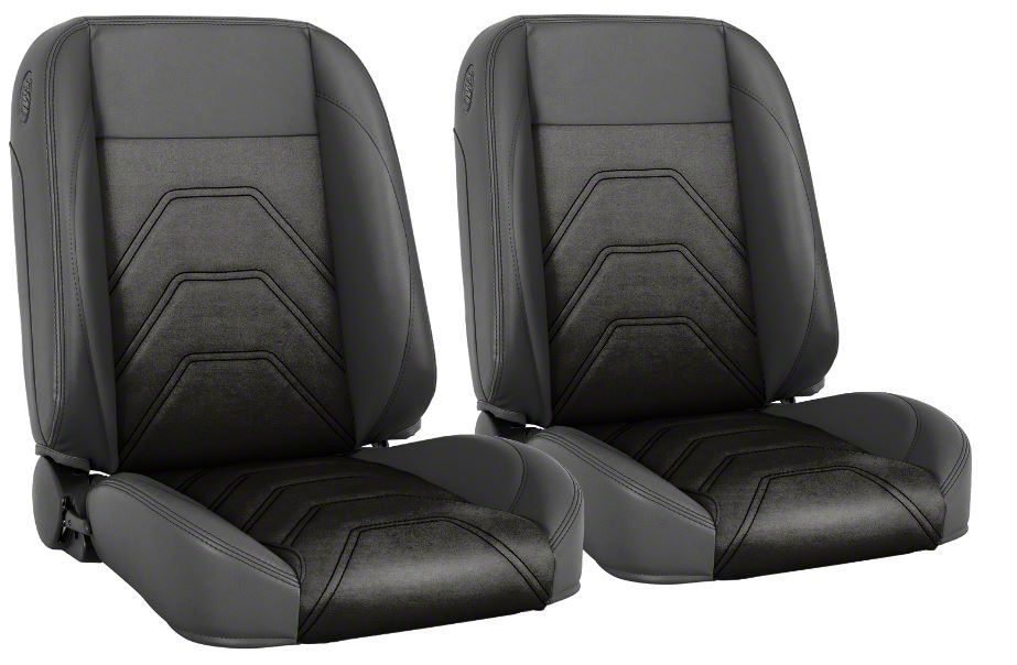 Ecklers Pro-Classic Sport-S Low Back Seats; Charcoal Black Verona Vinyl ...