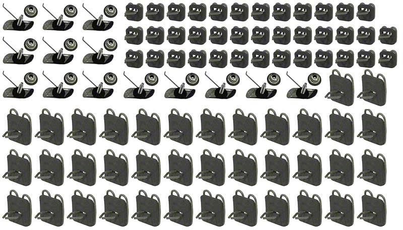 Ecklers Side Molding Clip Set; Upper and Lower; 94-Piece Set (62-66 C ...