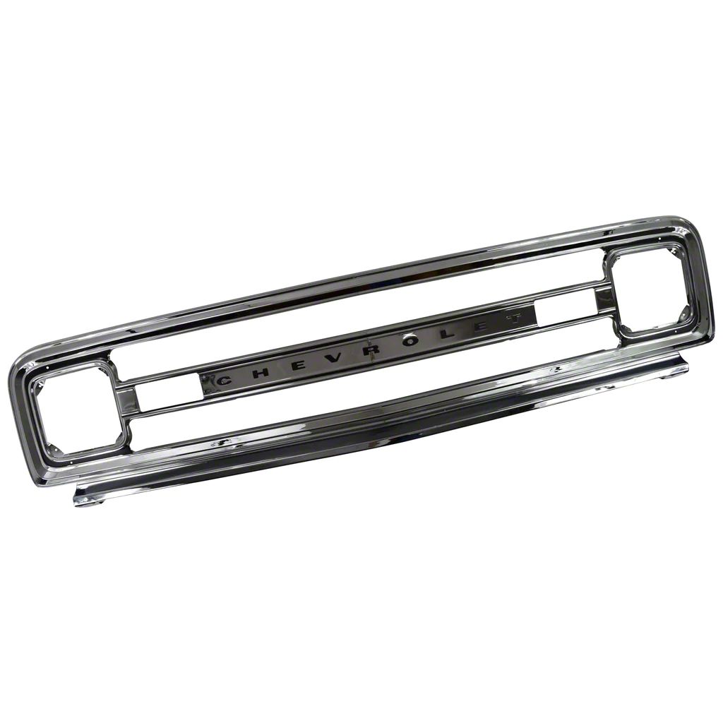 Ecklers Steel Grille Frame with Chevrolet Lettering; Chrome (69-70 ...