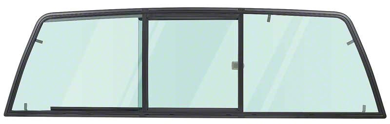 Ecklers Three Panel Rear Sliding Glass Window; Light Green Tint (88-00 ...