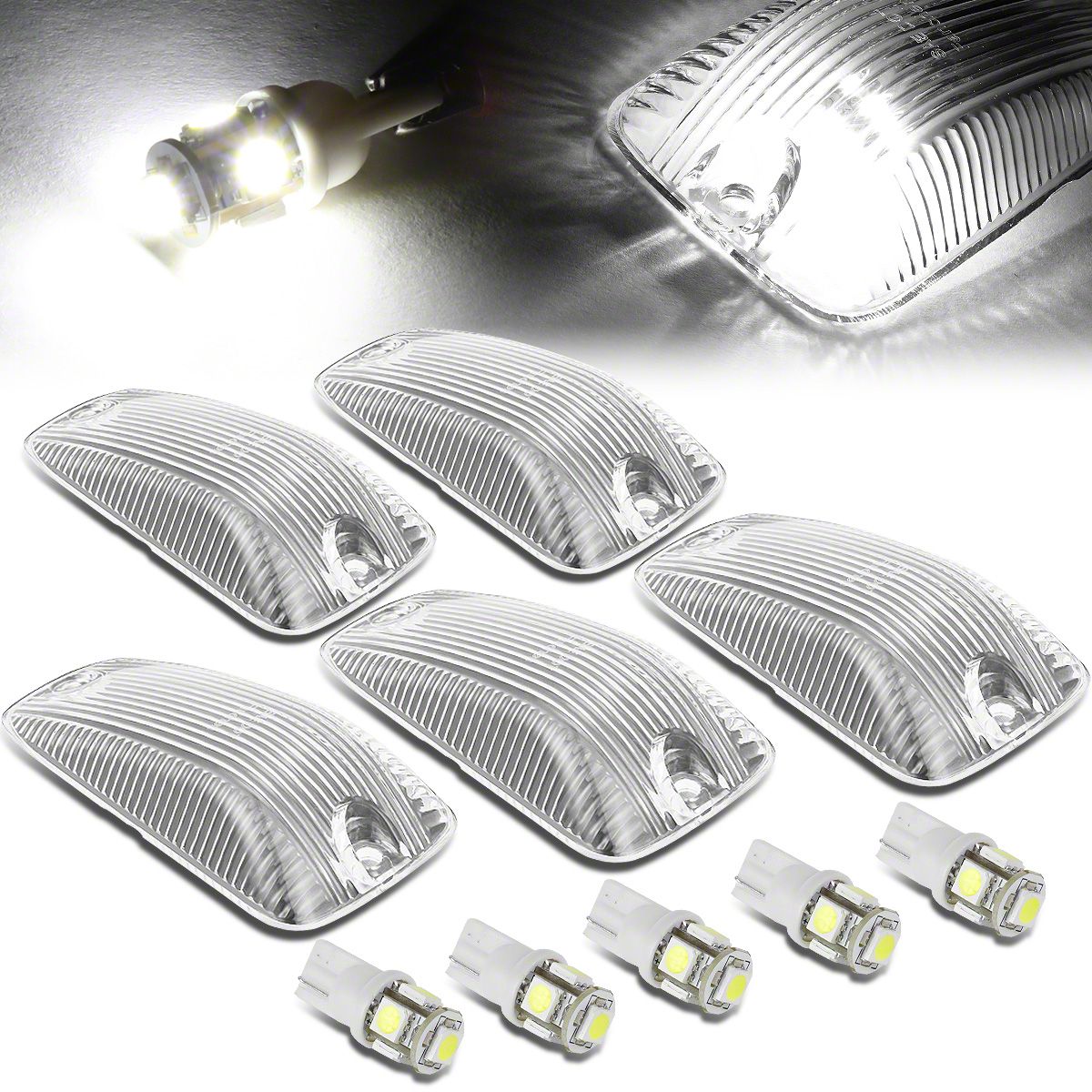 Ecklers White LED Cab Lights; Chrome (88-00 C1500, C2500, C3500, K1500 ...