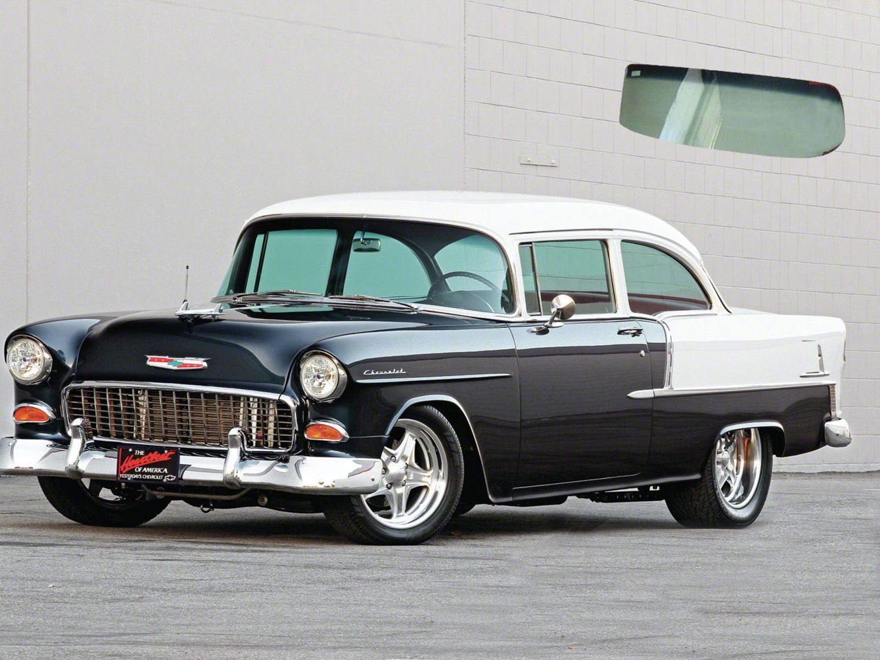 Ecklers Windshield; Solar Green Tint with Blue Shade on Top (55-56 150 ...