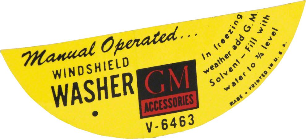 Ecklers Windshield Washer Jar Decal,Manual,55-57
