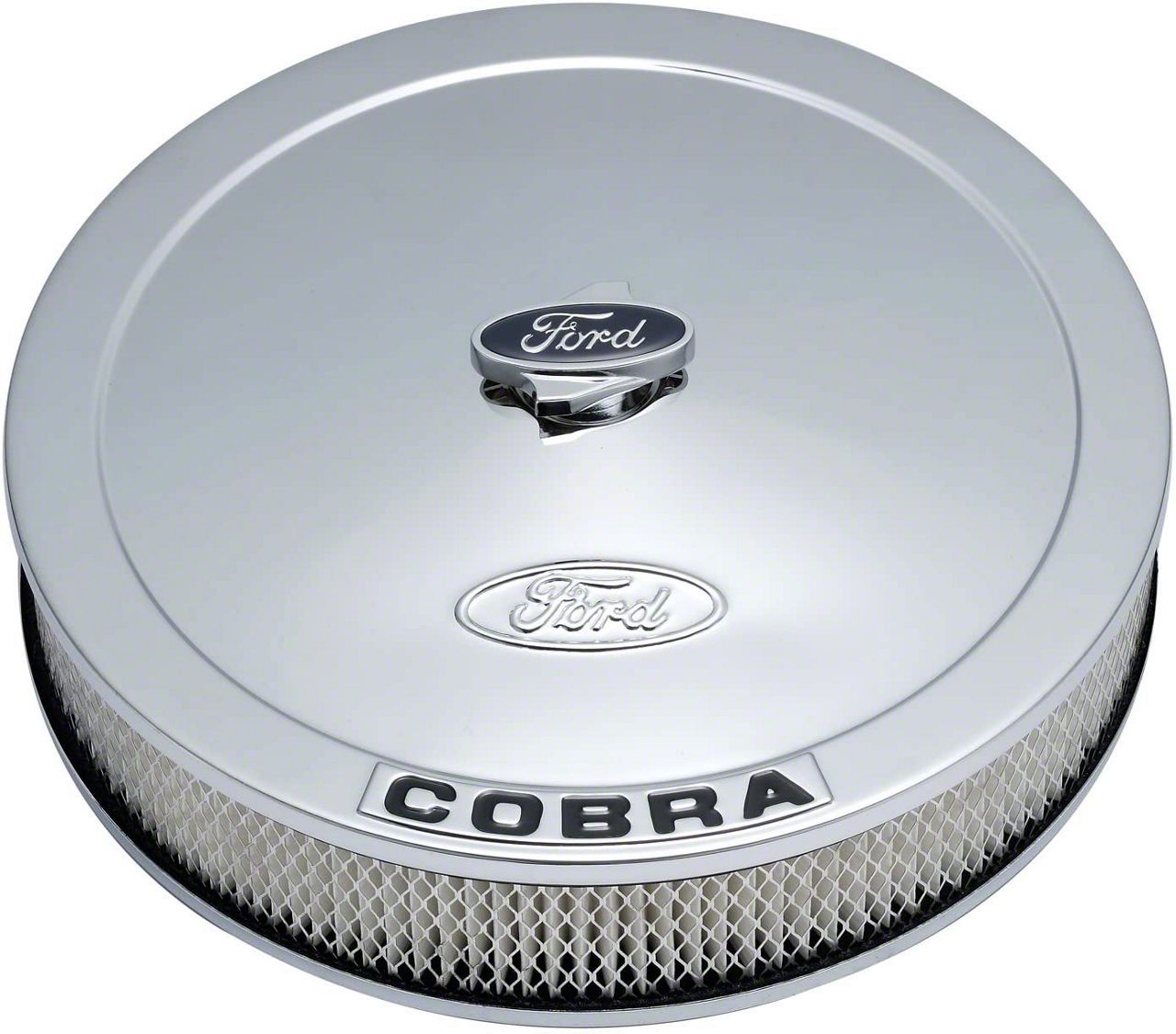 Ecklers Air Cleaner,Ford Racing,Chrome,Black Emblems