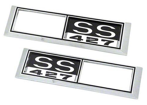 Ecklers Front Side Marker Bezels with SS 427 Logo; Chrome with Black ...