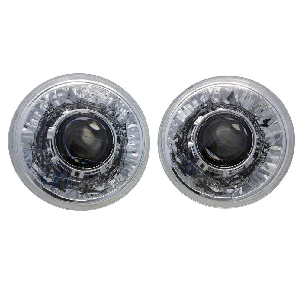 Ecklers 7 Inch Round Projector Headlights With 64mm Projector, Chrome ...