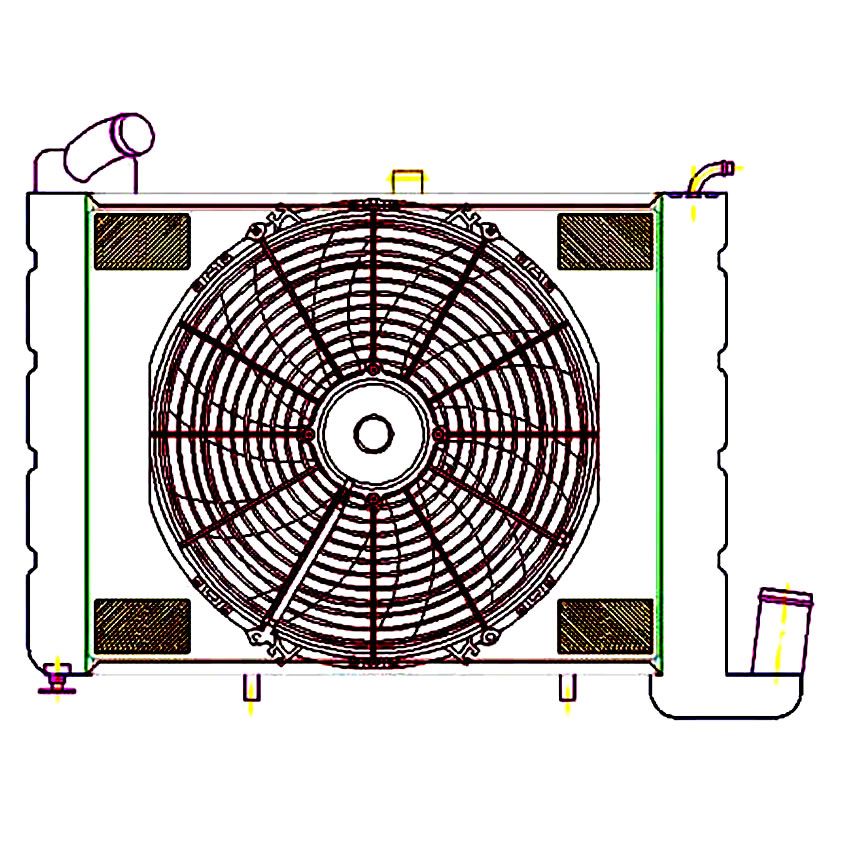 Ecklers ComboUnit CrossFlow Radiator; 2-Row (63-72 Corvette C2 & C3 w ...