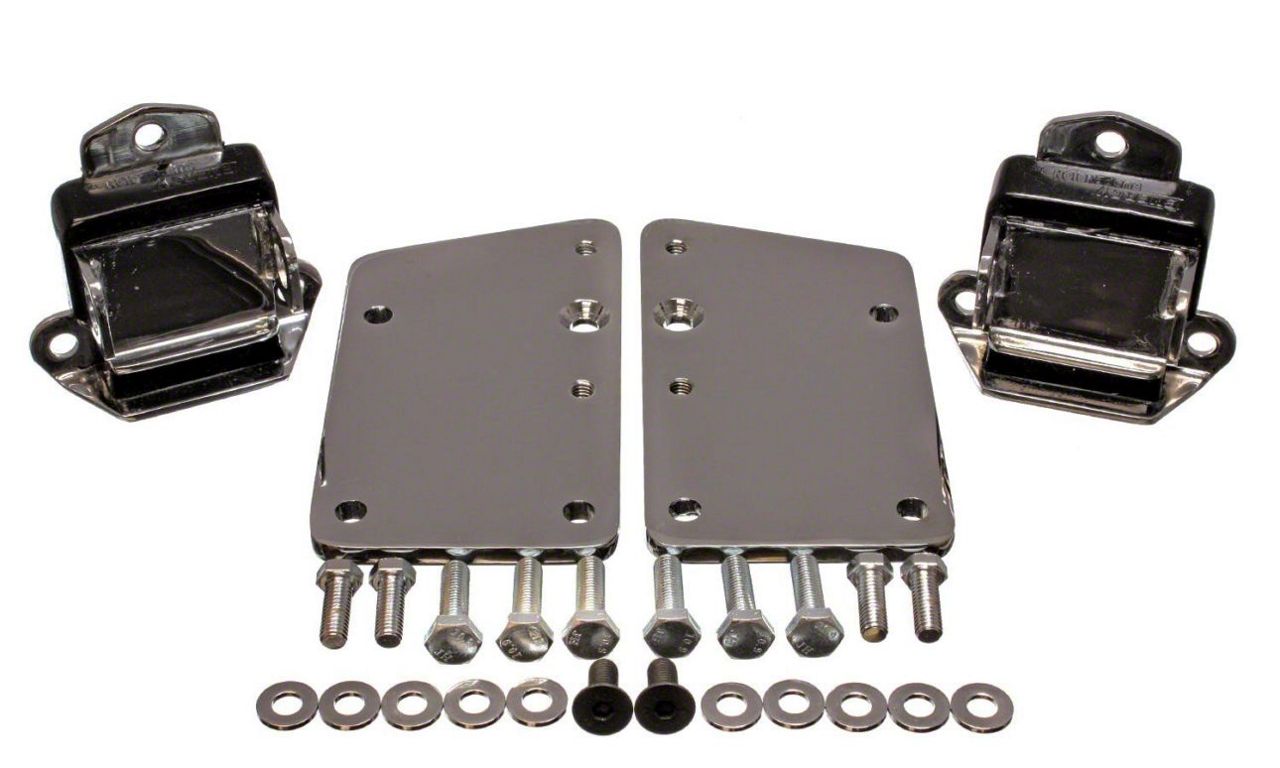 Ecklers GM LS Series Motor Mount Conversion Kit; Short and Wide; Chrome ...