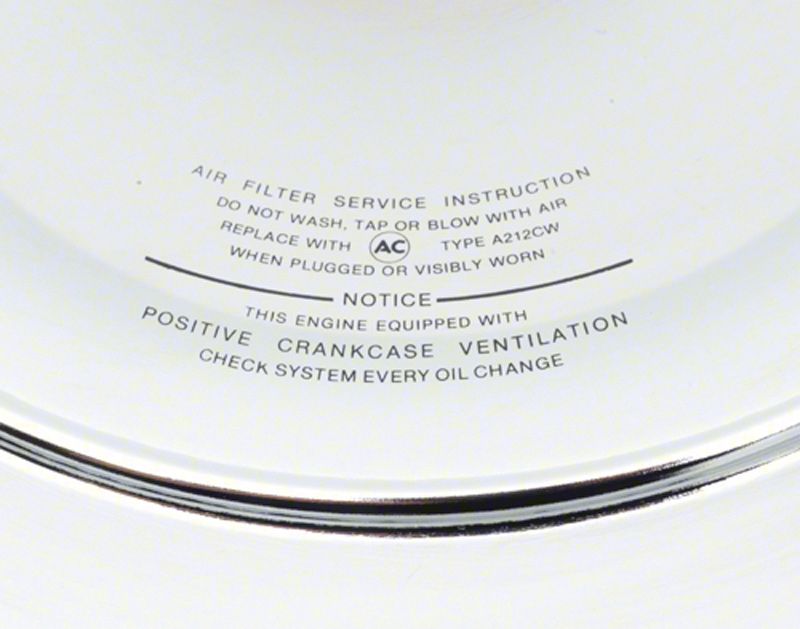 Ecklers Open Element Chrome Air Cleaner Lid with Curved Imprint ...