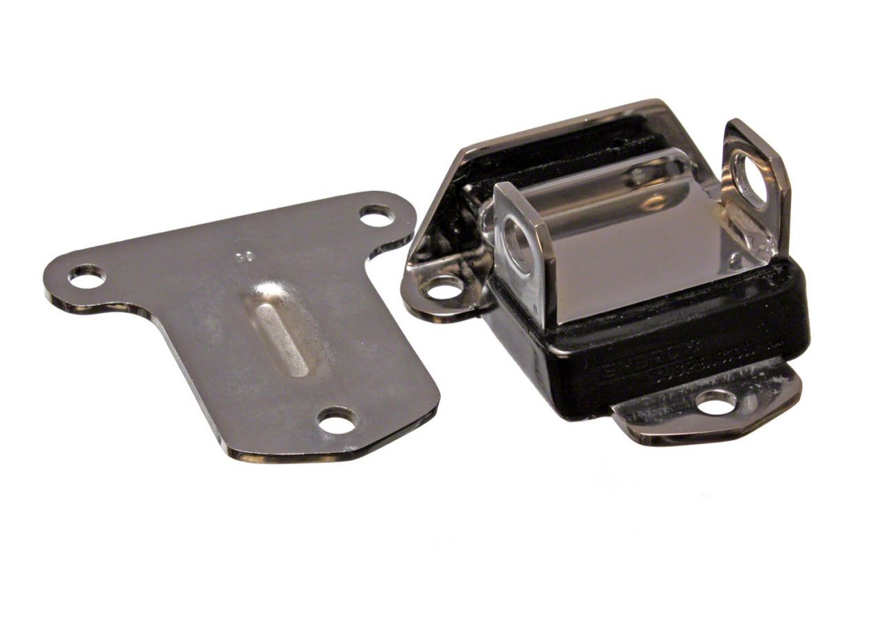 Ecklers Short and Wide Motor Mount; Chrome; Black (63-82 Corvette C2 & C3)