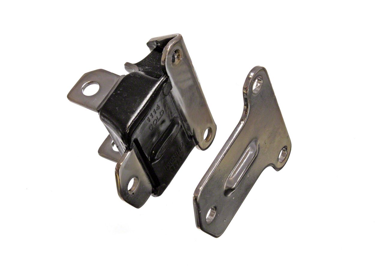 Ecklers Tall and Narrow Motor Mount; Chrome; Black (66-69 Corvette C2 & C3)