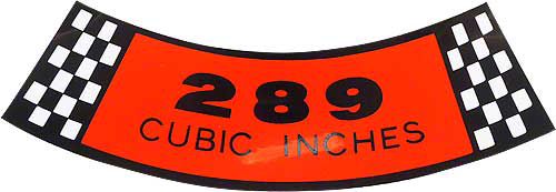 Ecklers Decal - Air Cleaner - 289 V8 - Falcon