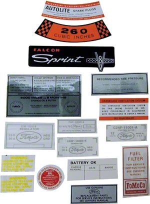 Ecklers Decal Kit, Convertible - 429 CID - AC, Galaxie, 1972