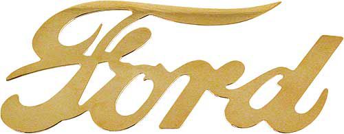 Ecklers Radiator Script/ Ford/ Brass/ Die Cut/ 8 X 3-1/2