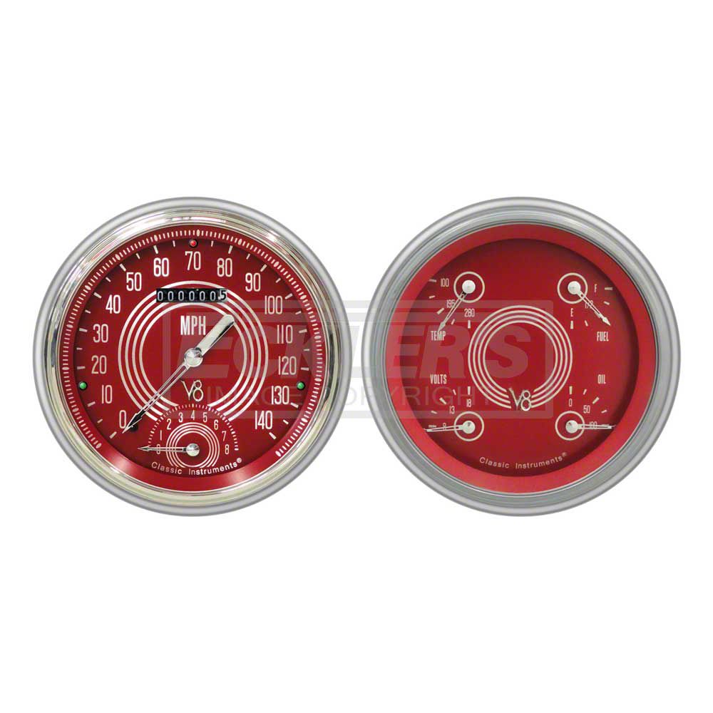 Classic Instruments Ecklers Early Chevy Classic Instruments V8 Red ...